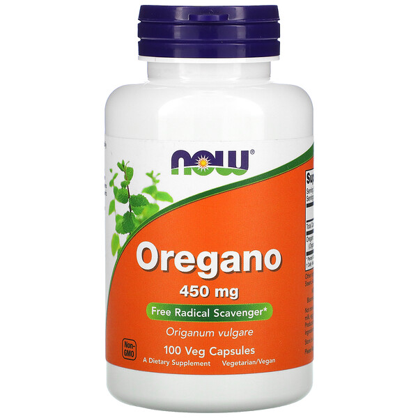 Now Foods, Oregano, 450 mg, 100 Veg Capsules - iHerb