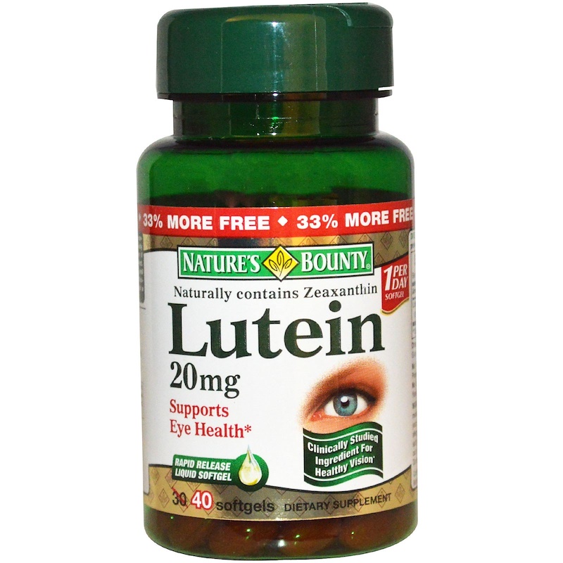 Nature's Bounty, Lutein, 20 mg, 40 Softgels - iHerb