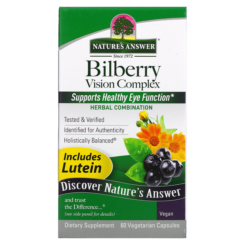 Nature's Answer, Bilberry Vision Complex, 60 Vegetarian Capsules - iHerb