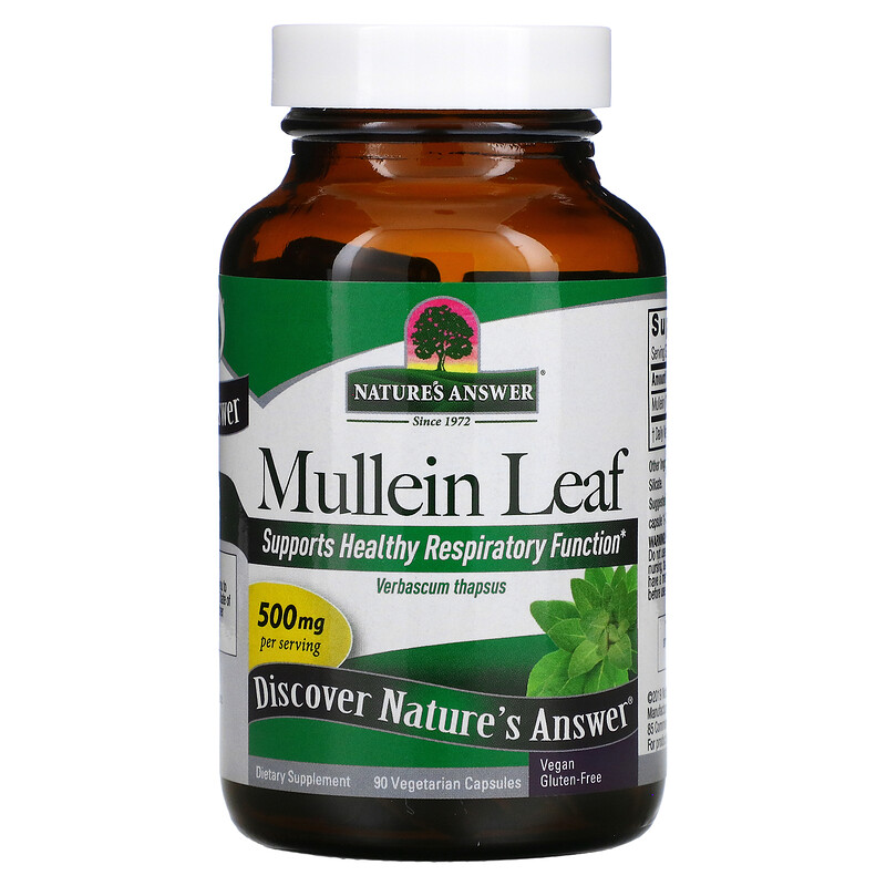 Nature's Answer, Mullein Leaf, 500 mg, 90 Vegetarian Capsules - iHerb