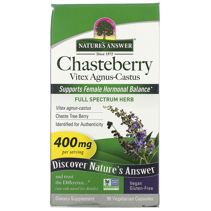 Nature's Answer, Chasteberry, Vitex Agnus-Castus, 400 mg, 90 Vegetarian ...