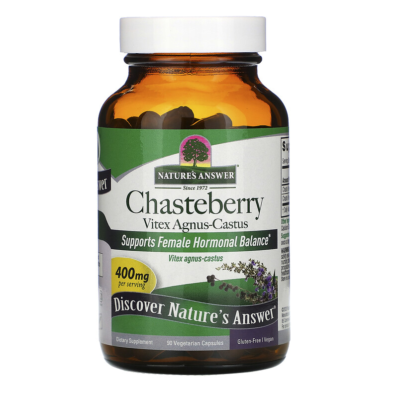 Nature's Answer, Chasteberry, Vitex Agnus-Castus, 400 mg, 90 Vegetarian ...
