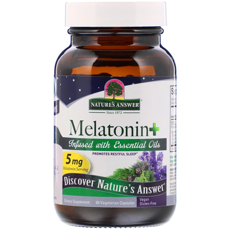 Nature's Answer, Melatonin +, 5 mg, 60 Vegetarian Capsules - iHerb