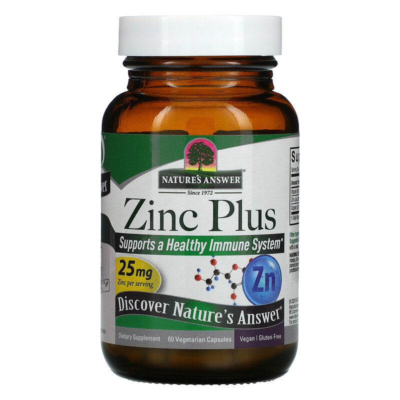 Nature's Answer, Zinc Plus, 25 mg, 60 Vegetarian Capsules - iHerb