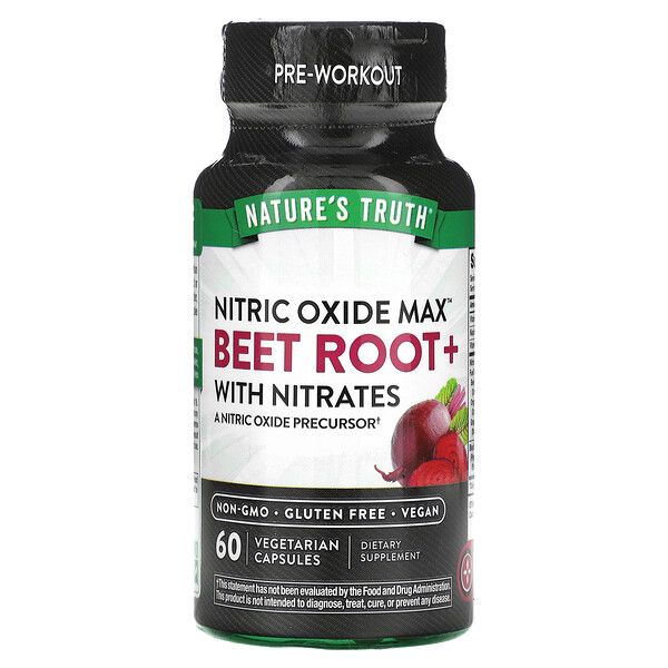 Nature's Truth, Nitric Oxide, Beet Root+ with Nitrates, 60 Vegetarian ...