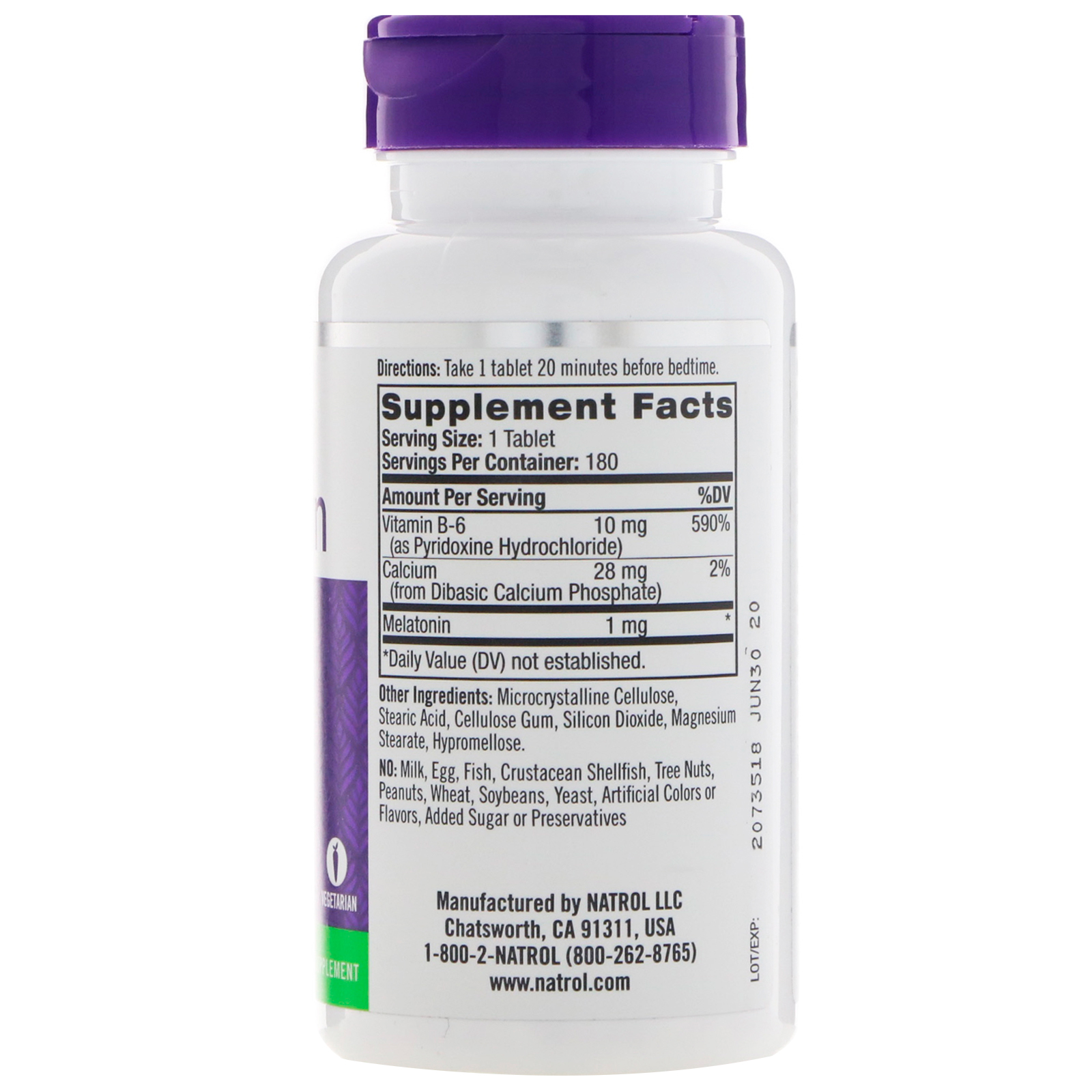 Natrol, Melatonin, 1 mg, 180 Tablets - iHerb.com