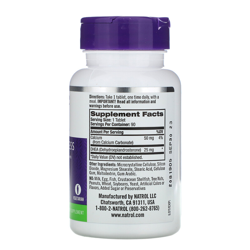 Natrol, DHEA, 25 mg, 90 Tablets - iHerb