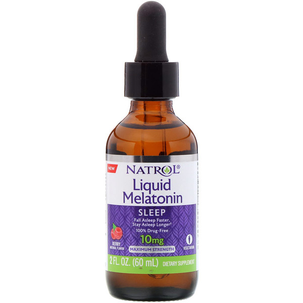 Natrol, Liquid Melatonin, Sleep, Berry Natural Flavor, 10 mg, 2 fl oz ...