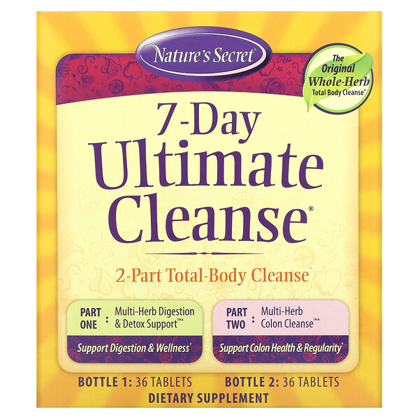 Nature's Secret, 7-Day Ultimate Cleanse, 2-Part Total-Body Cleanse, 2 ...