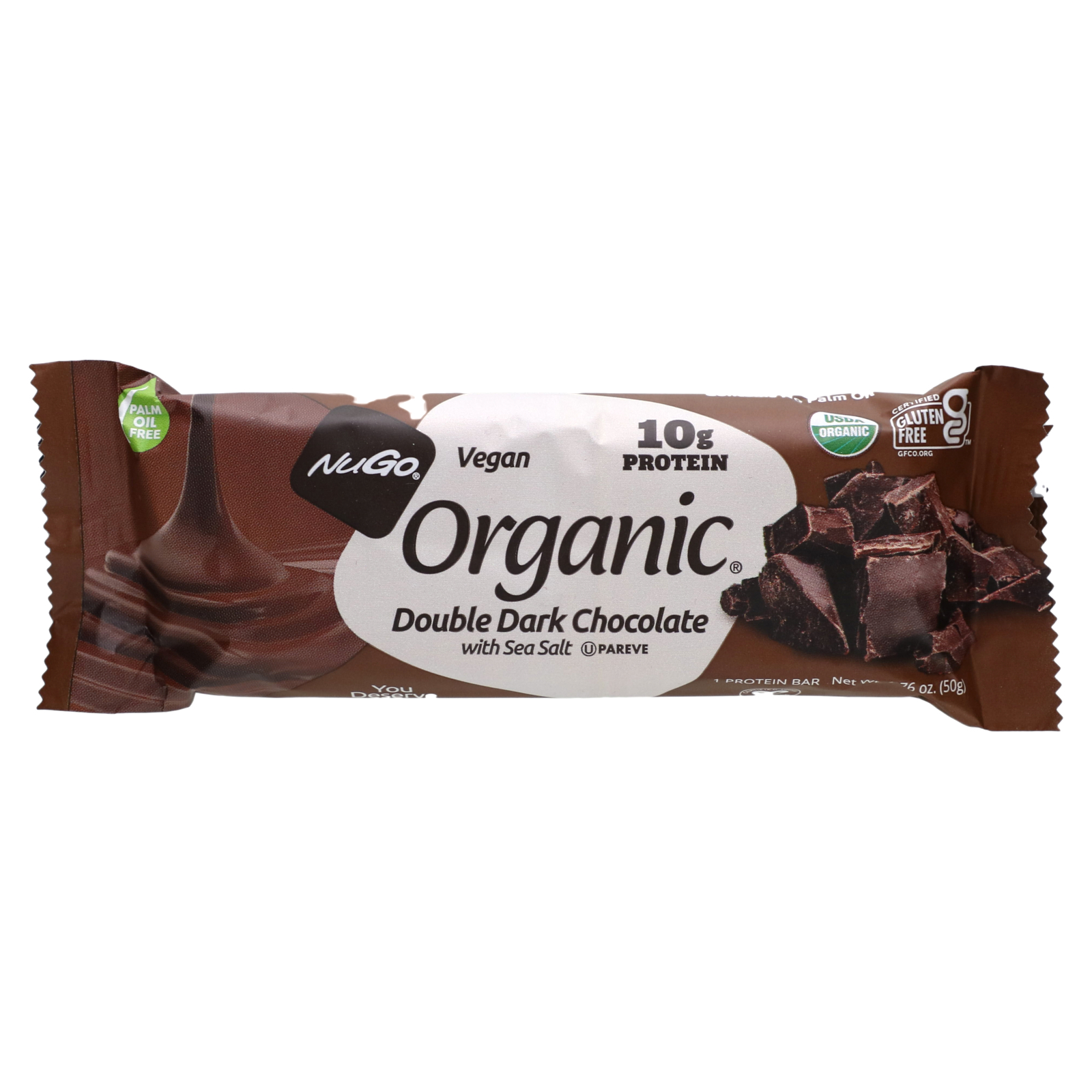 NuGo Nutrition, Organic Protein Bars, Double Dark Chocolate with Sea ...