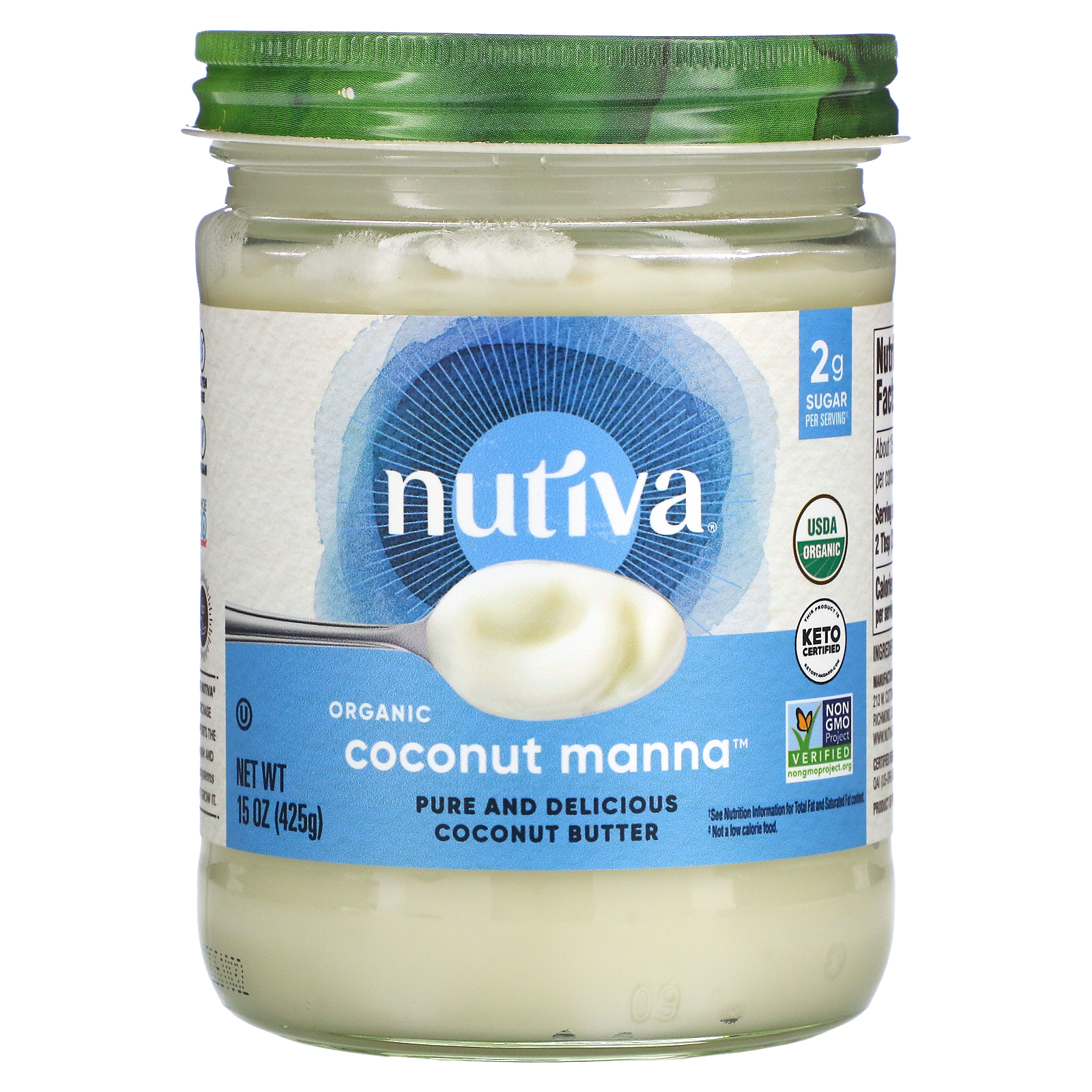 Nutiva, Organic Coconut Manna, Pure and Delicious Coconut Butter, 15 oz ...