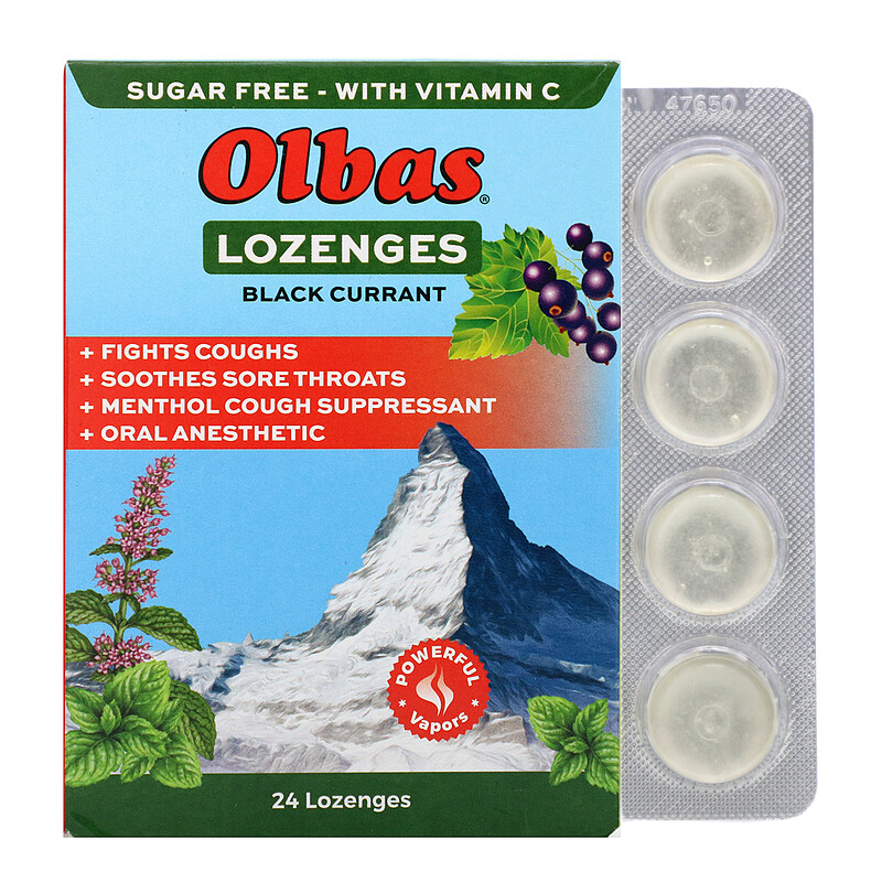 Olbas Therapeutic, Lozenges, Maximum Strength, Sugar Free, Black ...