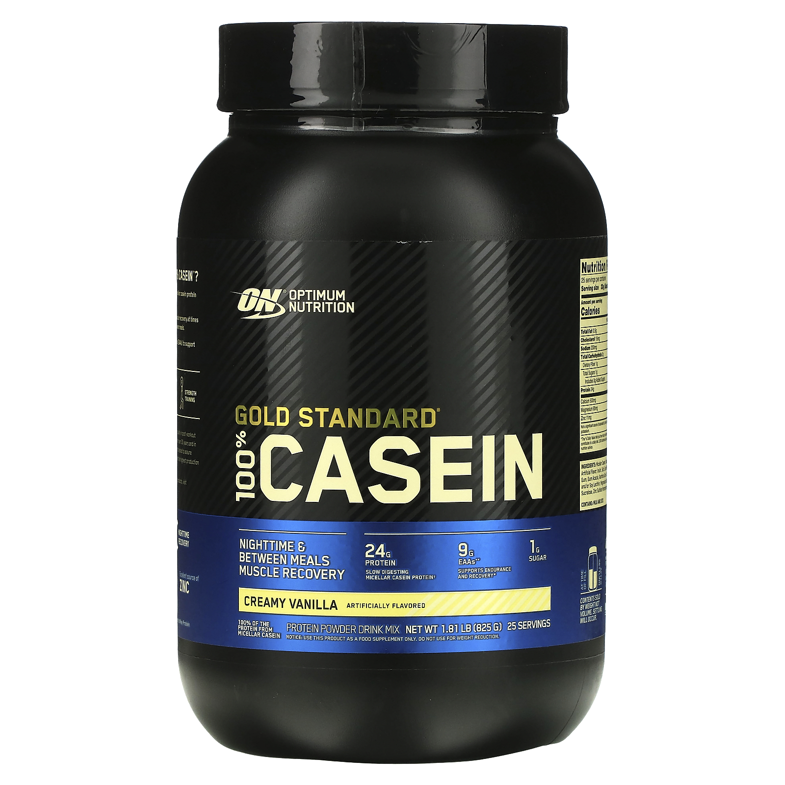 Optimum Nutrition, Gold Standard 100% Casein, Creamy Vanilla, 1.81 lb ...