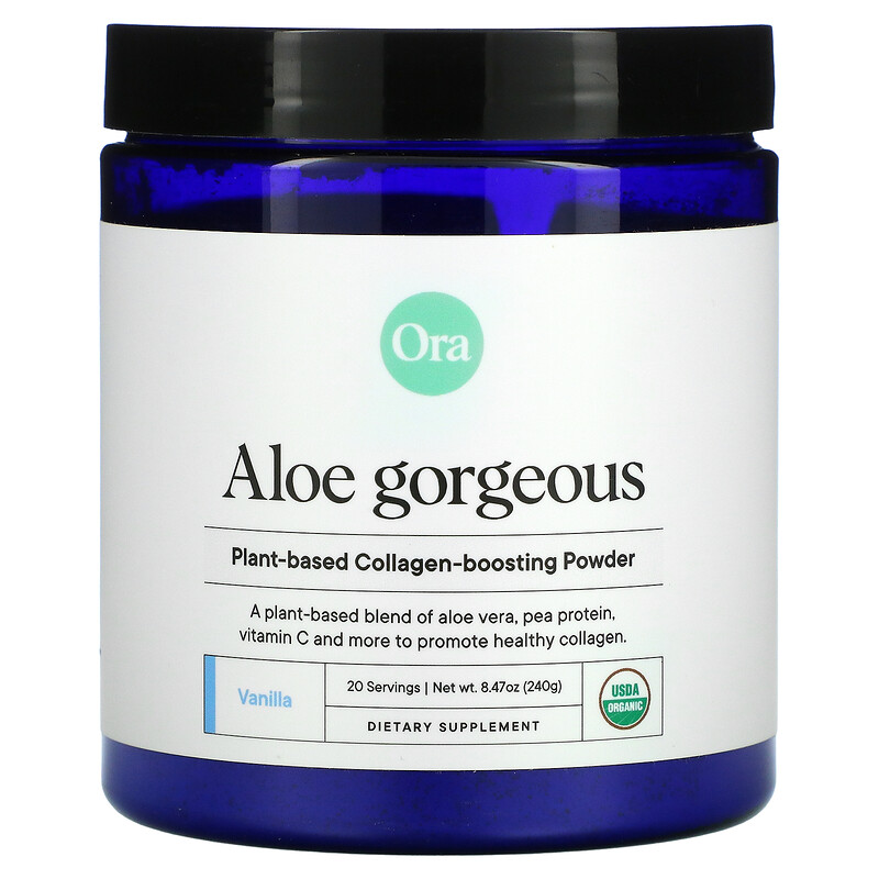 Ora, Aloe Gorgeous, Plant-Based Collagen-Boosting Powder, Vanilla , 8. ...
