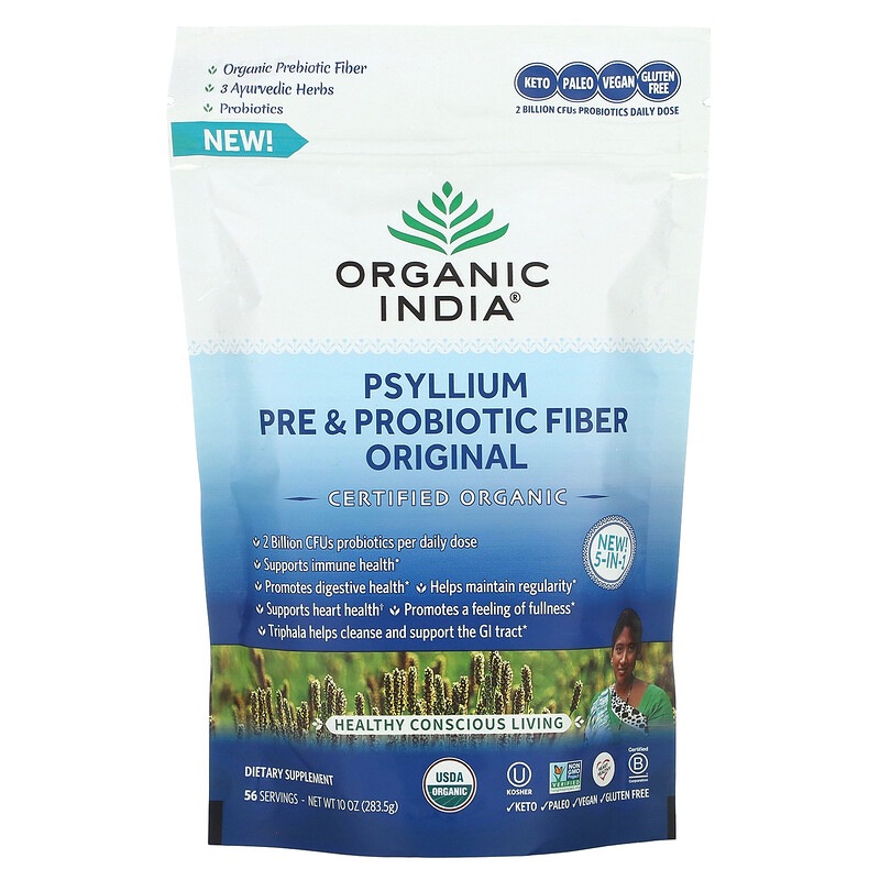 Organic India, Psyllium Pre & Probiotic Fiber, Original, 10 oz (283.5 g)