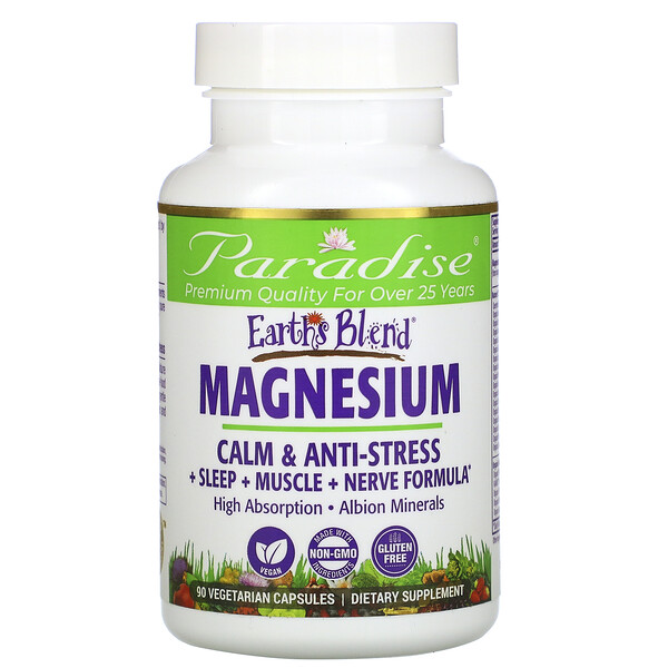 Paradise Herbs, Earth's Blend, Magnesium, 90 Vegetarian Capsules - iHerb