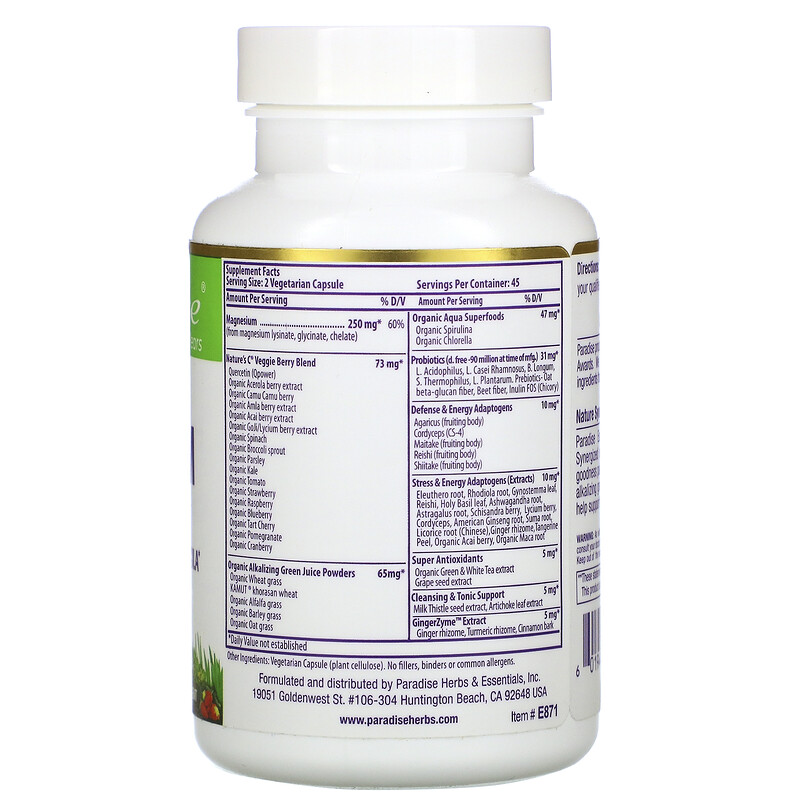 Paradise Herbs, Earth's Blend, Magnesium, 90 Vegetarian Capsules - iHerb