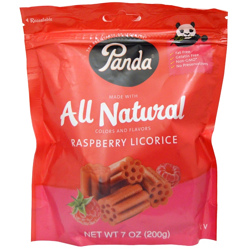 Panda Licorice, All Natural Raspberry Licorice, 7 oz (200 g) - iHerb