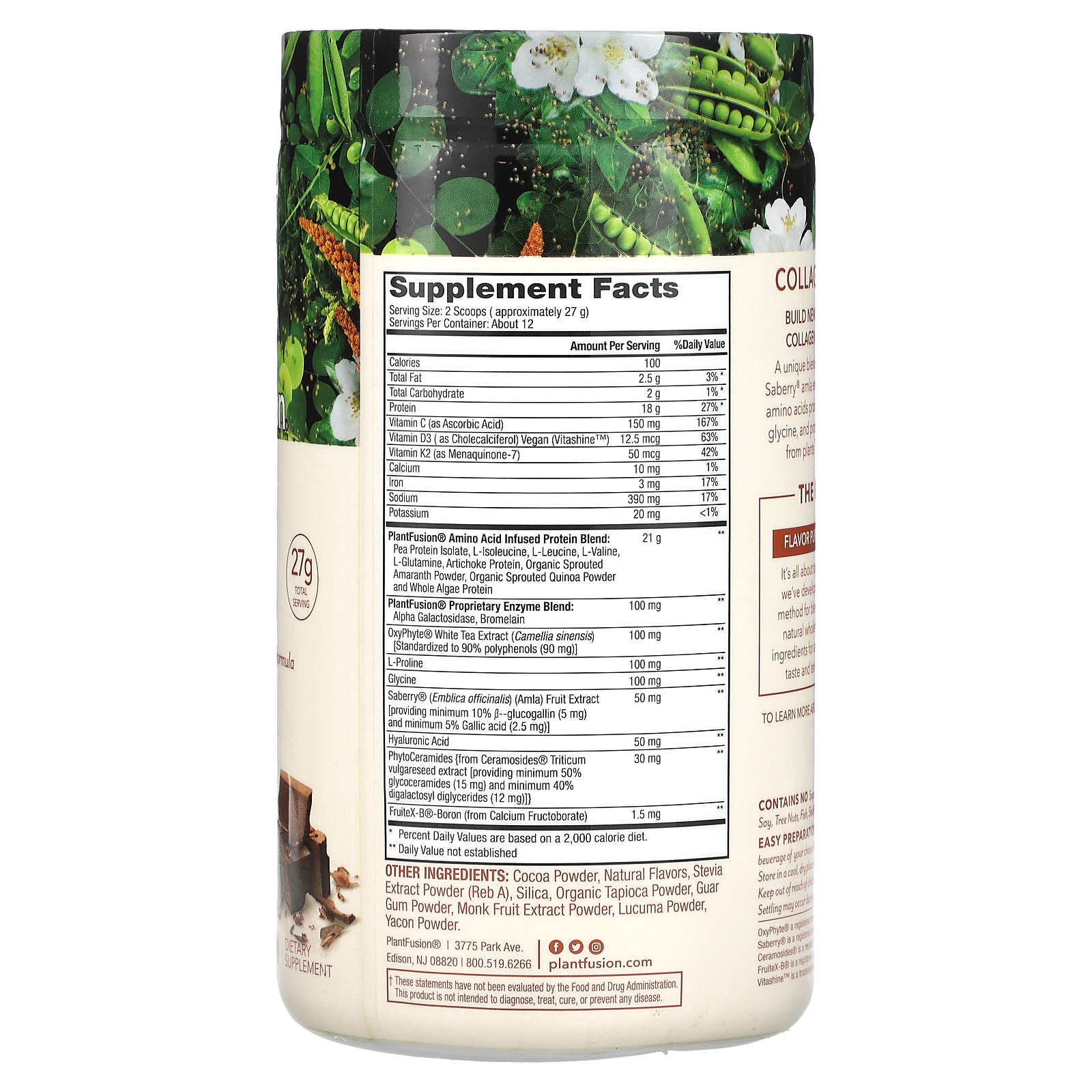 PlantFusion, Complete Plant Collagen Builder, Rich Chocolate, 11.43 oz ...
