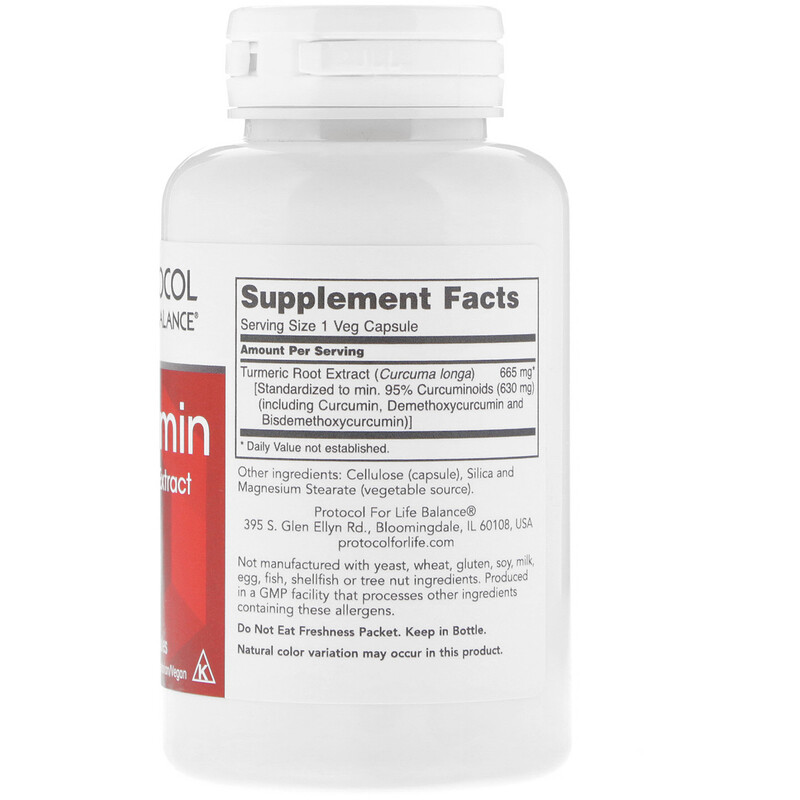 Protocol for Life Balance, Curcumin, Turmeric Root Extract, 665 mg, 60 ...