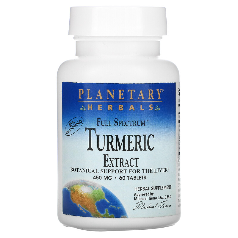Planetary Herbals, Full Spectrum Turmeric Extract, 450 mg, 60 Tablets