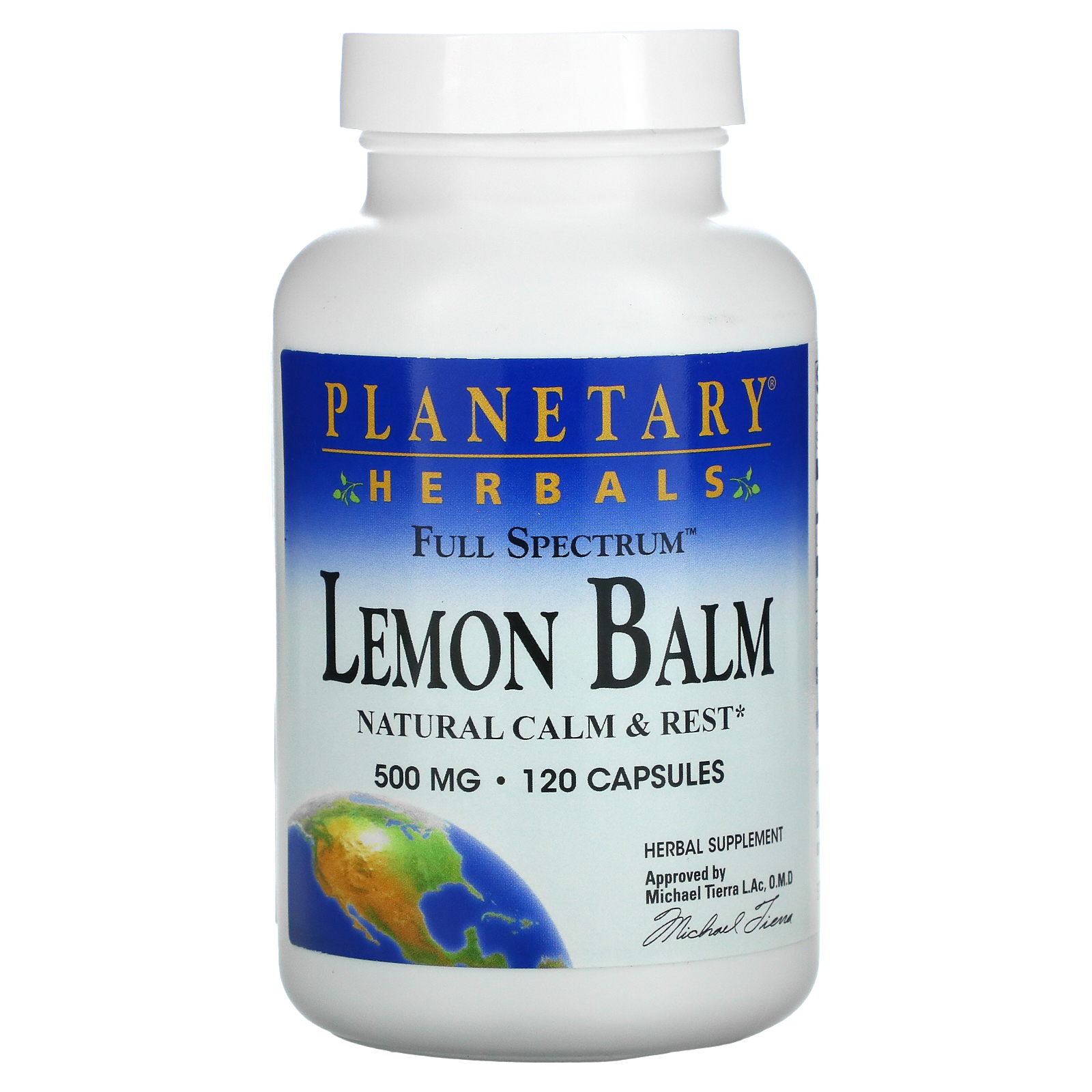 Planetary Herbals, Full Spectrum Lemon Balm, 500 mg, 120 Capsules - iHerb