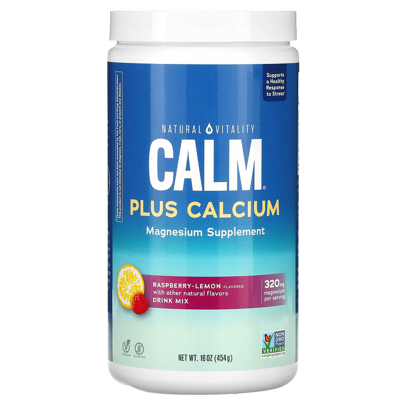 Natural Vitality, CALM Plus Calcium, Drink Mix, Raspberry-Lemon, 16 oz ...
