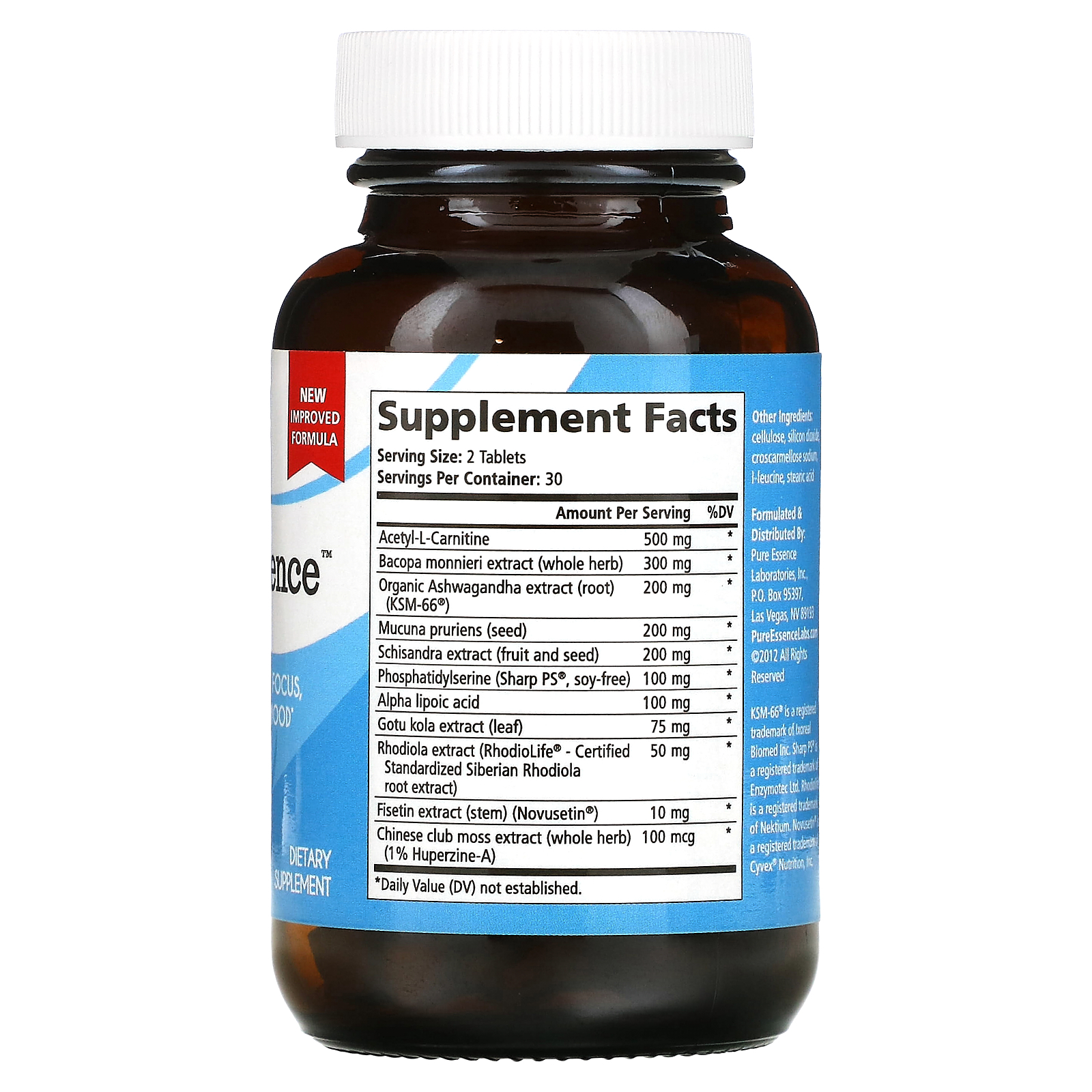 Pure Essence, BrainEssence, 60 Tablets