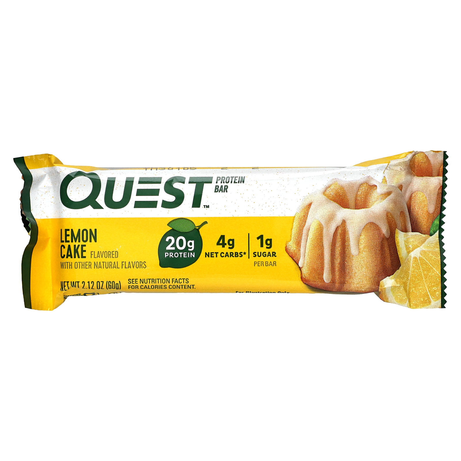 Quest Nutrition, Protein Bar, Lemon Cake, 12 Bars, 2.12 oz (60 g) Each