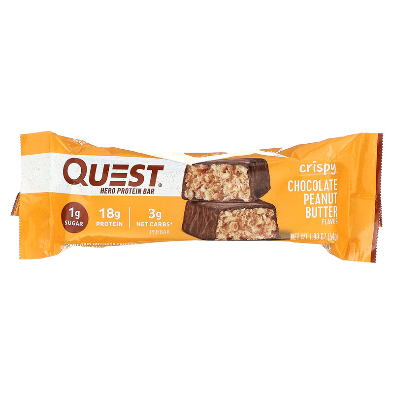 Quest Nutrition, Hero Protein Bar, Crispy Chocolate Peanut Butter, 12 ...