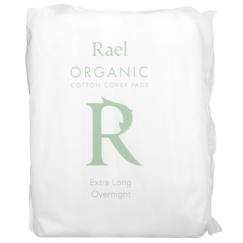 Rael, Inc., Organic Cotton Cover Pads, Extra Long Overnight, 6 Count