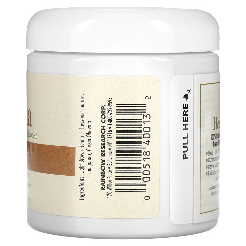 Rainbow Research, Henna, Hair Color and Conditioner, Light Brown, 4 oz ...
