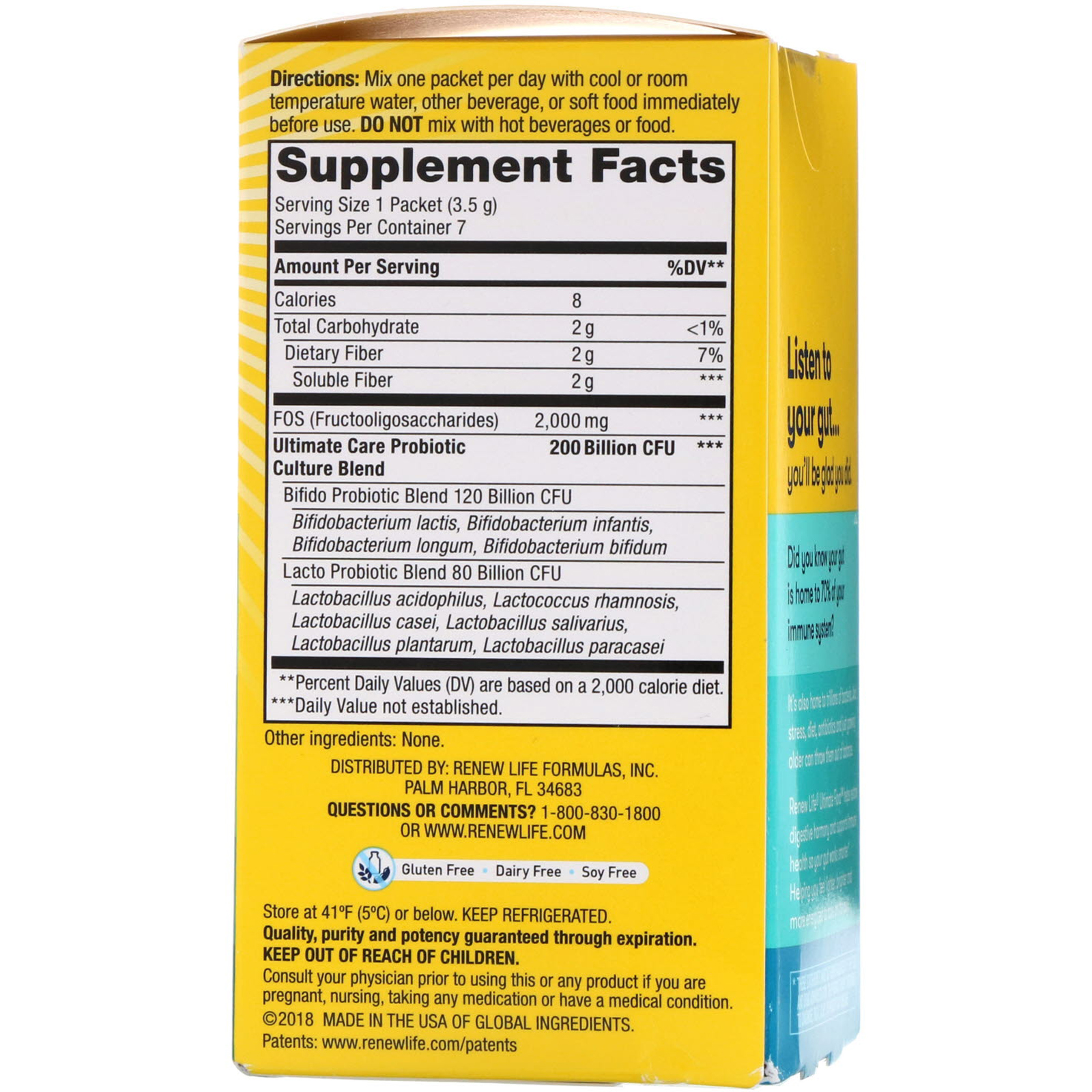 Renew Life, Ultimate Care, Ultimate Flora Probiotic, 200 Billion Live ...