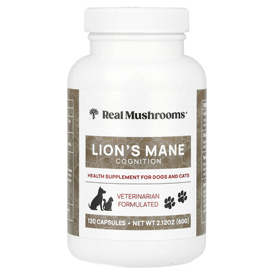 Real Mushrooms, Lion's Mane, For Dogs and Cats, 120 Capsules price in ...