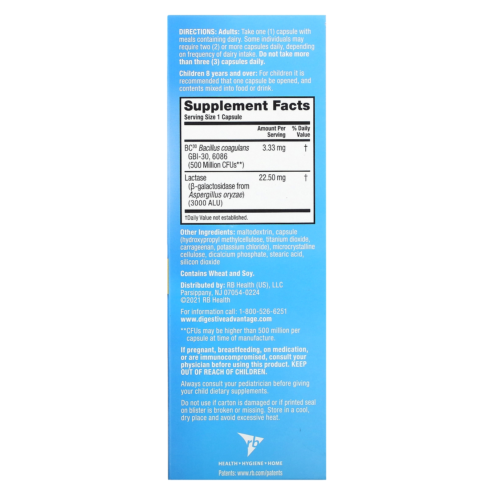 Schiff, Digestive Advantage, Daily Probiotics + Lactose Support, 96 ...