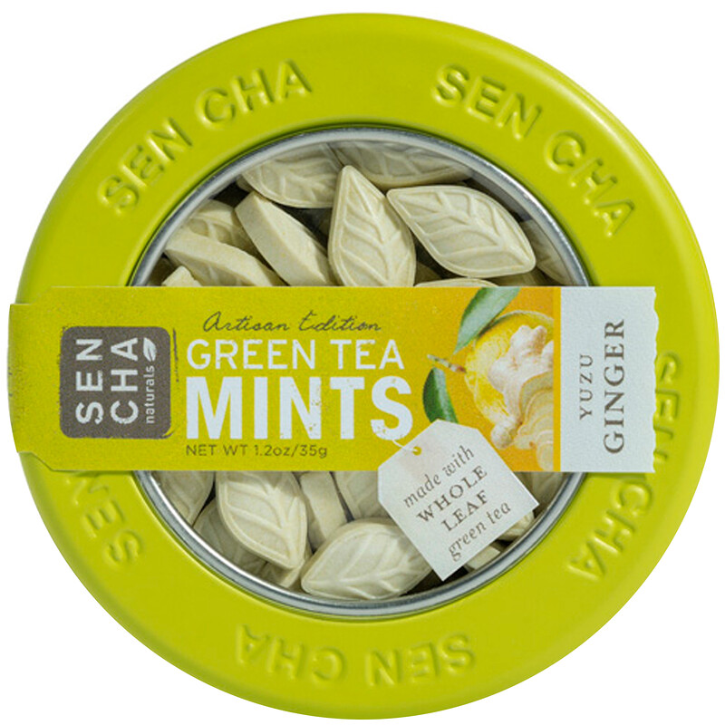 Sencha Naturals, Green Tea Mints, Yuzu Ginger, 1.2 oz (35 g) - iHerb