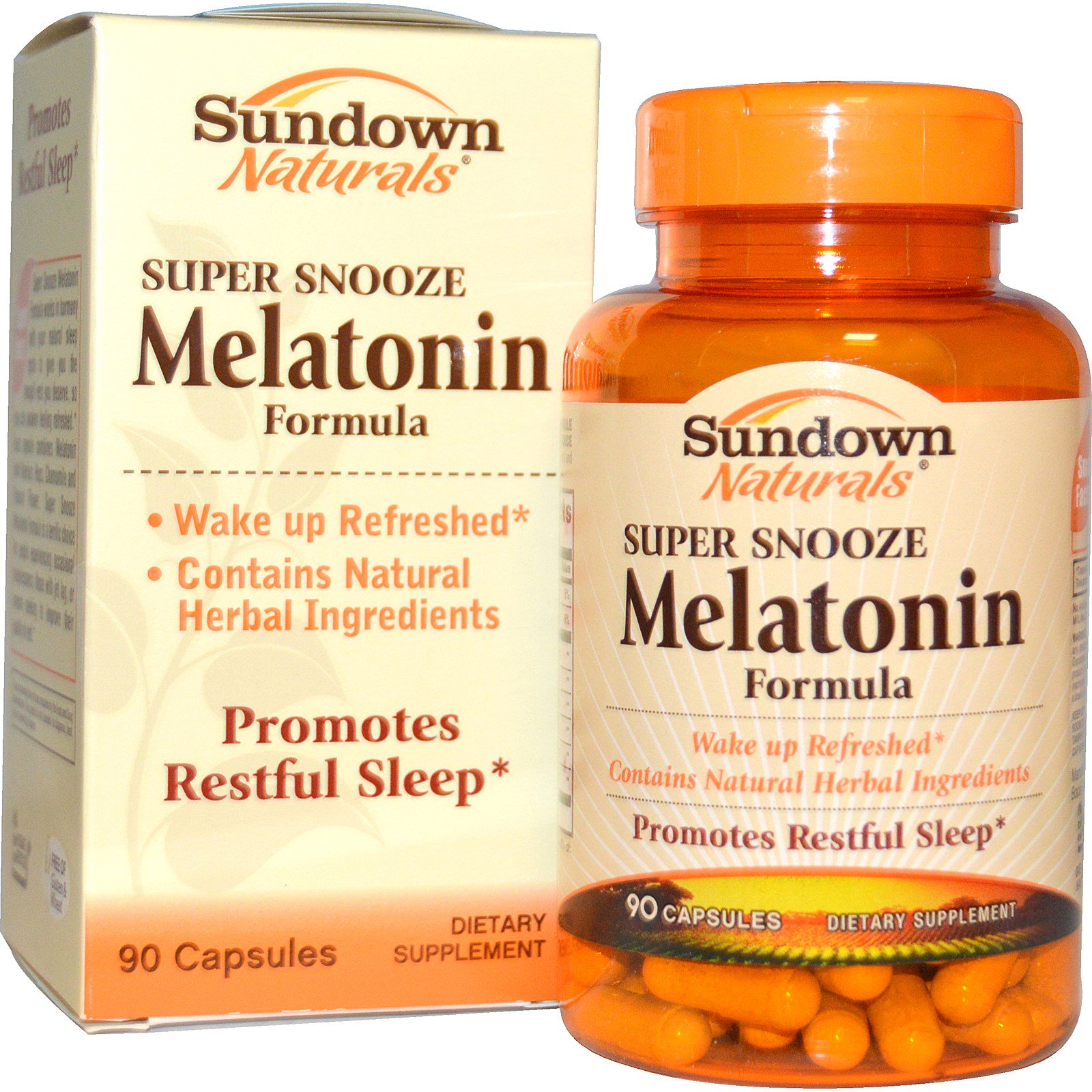 Sundown Naturals, Super Snooze Melatonin Formula, 90 Capsules - iHerb