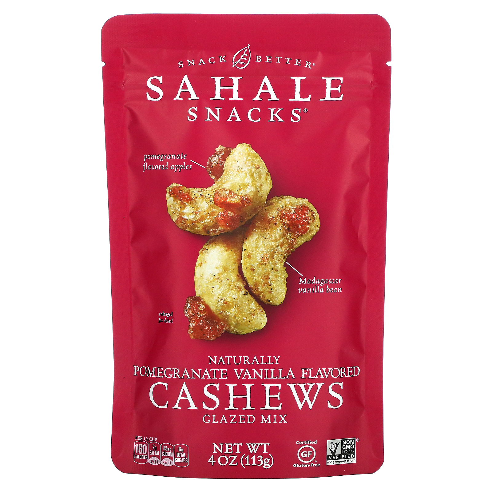 Sahale Snacks, Glazed Mix, Naturally Pomegranate Vanilla Cashews, 4 oz ...