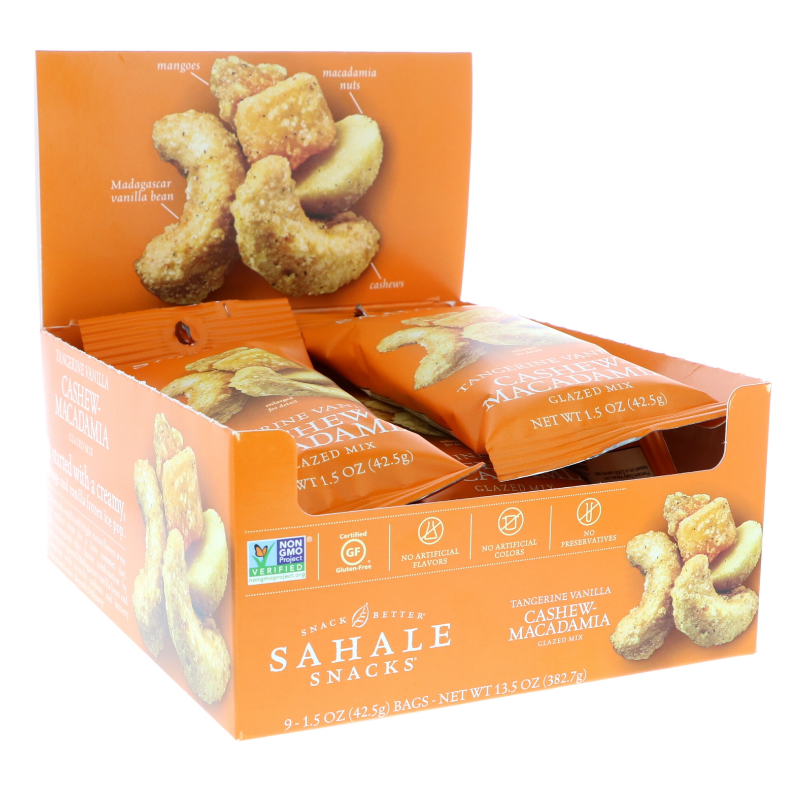Sahale Snacks, Glazed Mix, Tangerine Vanilla Cashew-Macadamia, 9 Packs ...