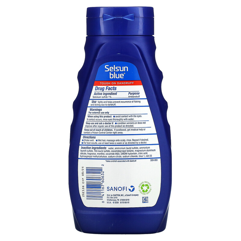 Selsun Blue, Antidandruff Shampoo, Medicated, 11 fl oz (325 ml)