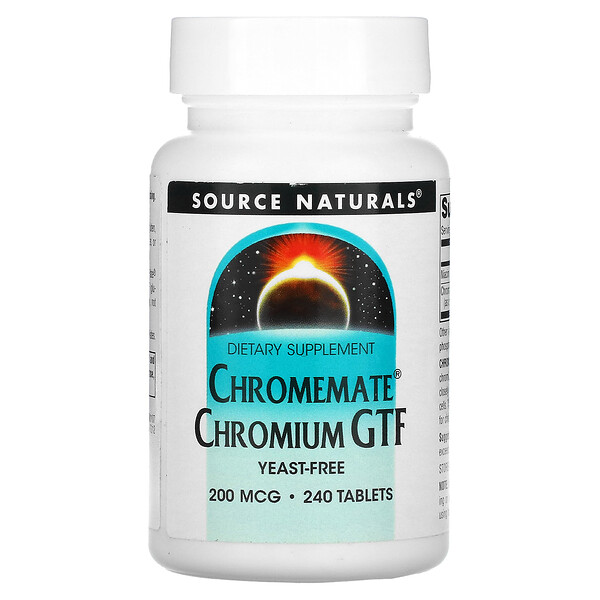 Source Naturals, Chromemate Chromium GTF, 200 mcg, 240 Tablets