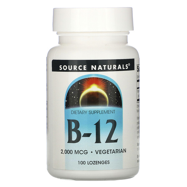 Source Naturals, B-12, 2,000 mcg, 100 Lozenges - iHerb