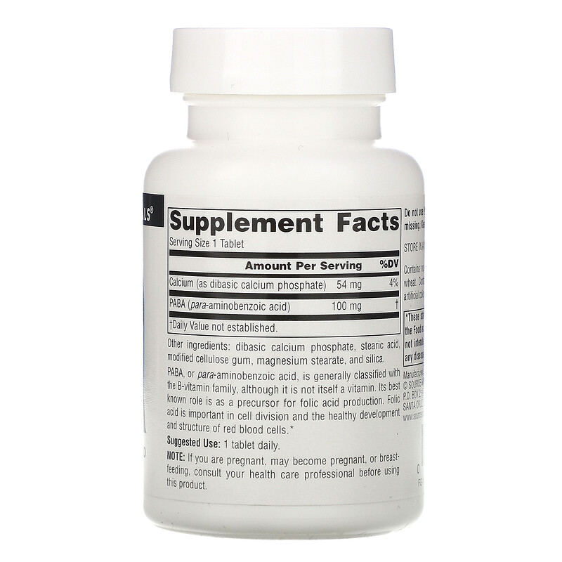 Source Naturals, PABA, 100 mg, 250 Tablets - iHerb