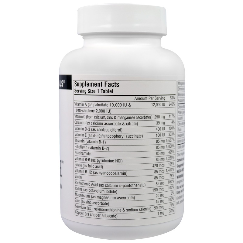 Source Naturals, Mega-One, No Iron, 60 Tablets - iHerb