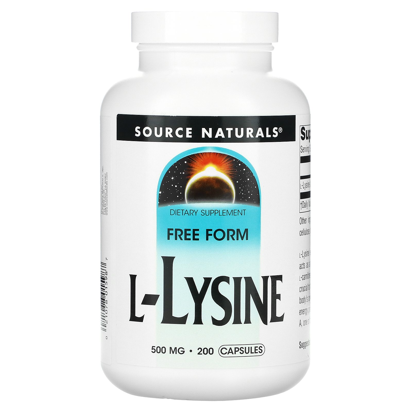 Source Naturals, L-Lysine, 500 mg, 200 Capsules