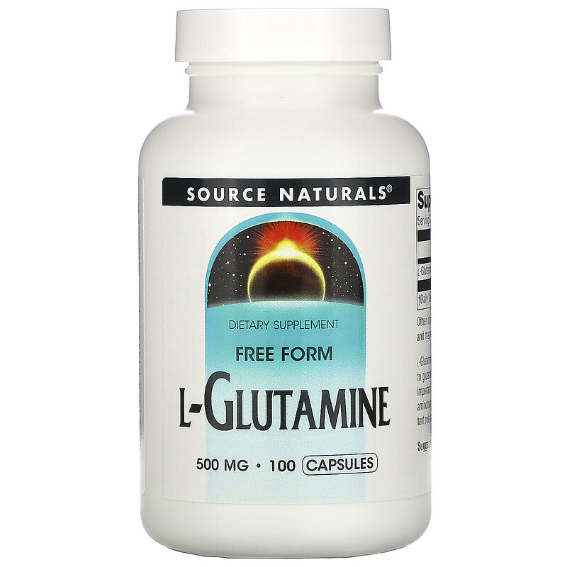Source Naturals, L-глутамин, 500 мг, 100 капсул - iHerb