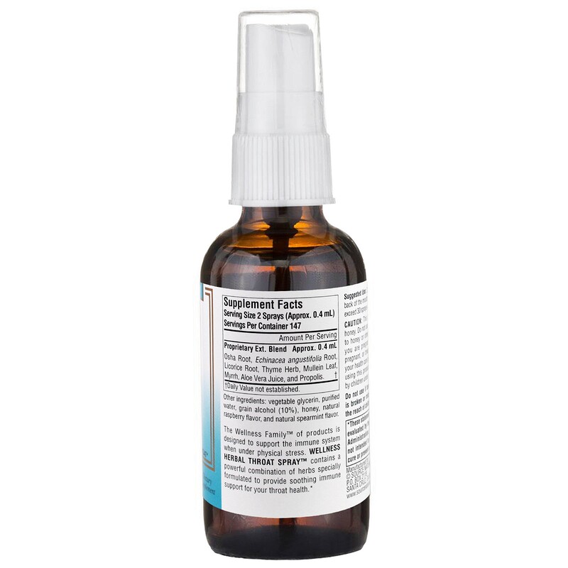 Source Naturals, Wellness, Herbal Throat Spray, 2 fl oz (59.14 ml) - iHerb