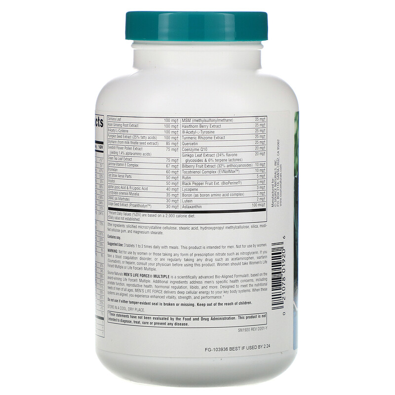 Source Naturals, Men's Life Force Multiple, 180 Tablets - iHerb