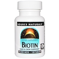 Source Naturals, Biotin, 10,000 mcg, 120 Tablets - iHerb.com