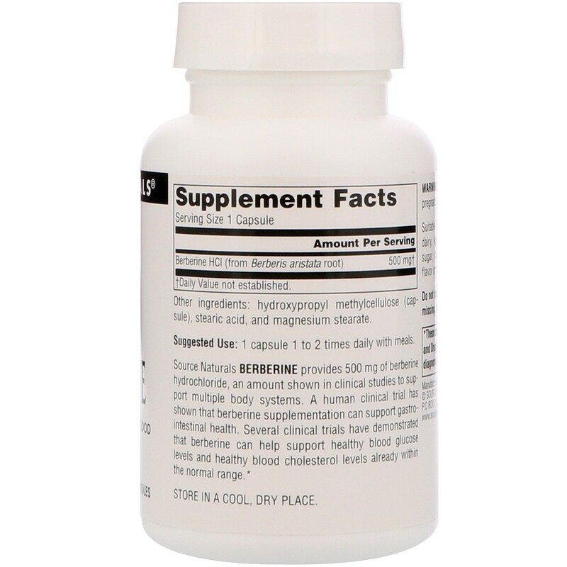 Source Naturals, Berberine, 500 mg, 60 Vegetarian Capsules - iHerb